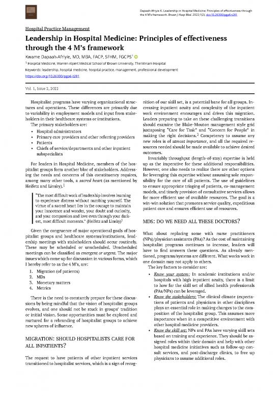 Leadership Pdf 162950 | 35606 Leadership In Hospital Medicine ...