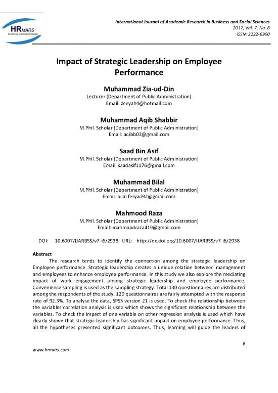 Leadership Pdf 162515 | Impact Of Strategic Leadership On Employee ...