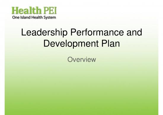 Leadership Pdf 163414 | Leads Performance And Development Plan Overview