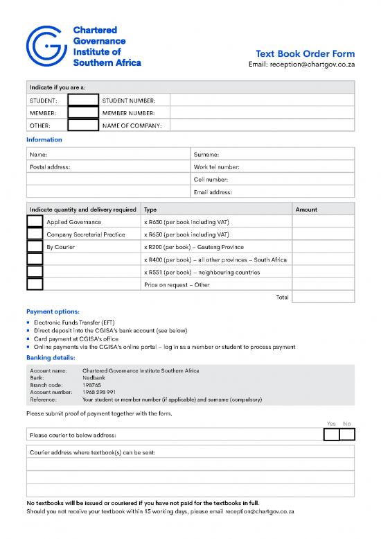 Corporate Governance Pdf 161865 | Cgisa Textbook Leaflet And Order Form ...