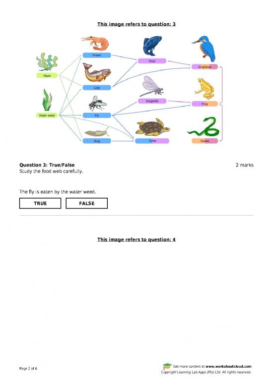 Grade 6 Activity Shee Ecosystems And Food Webs 1 1