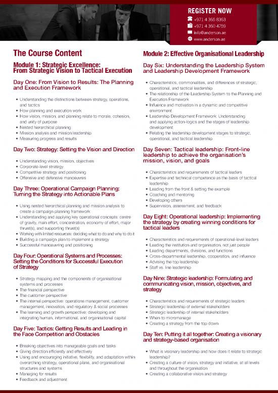 Leadership Pdf 162720 | Integrating Strategic Operational Tactical ...