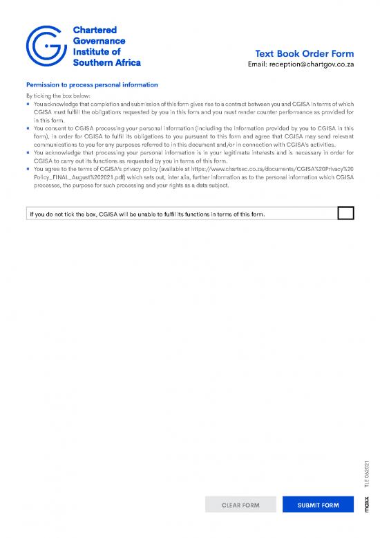 Corporate Governance Pdf 161865 | Cgisa Textbook Leaflet And Order Form ...