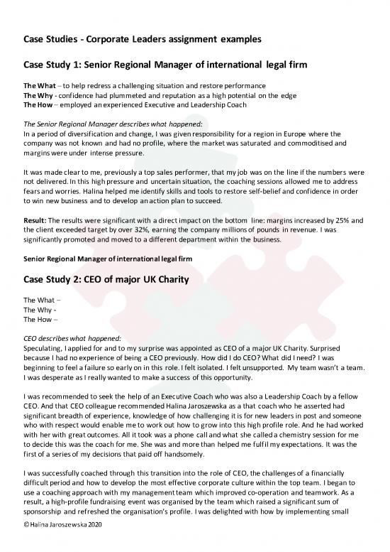 Leadership Pdf 163858 | Case Studies Corporate Leaders Examples Of ...