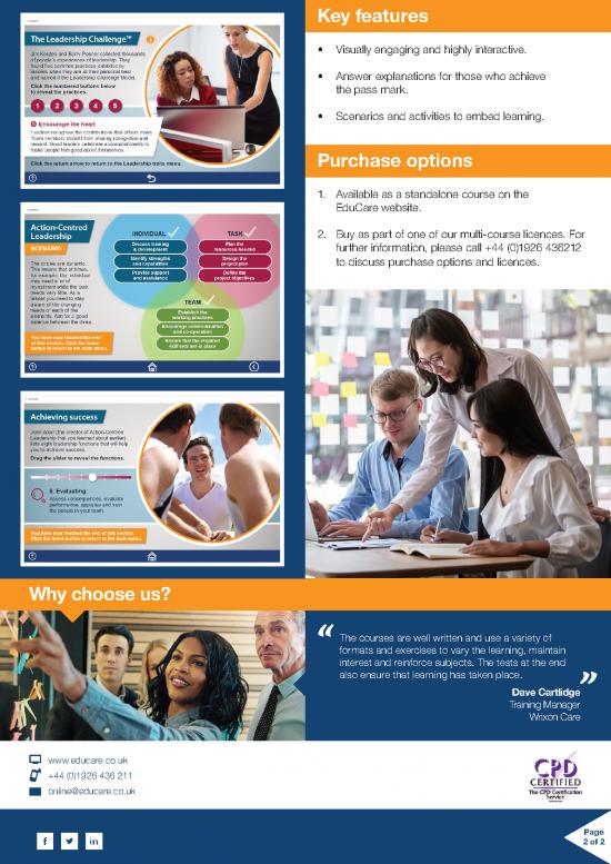 Leadership Pdf 163772 | An Introduction To Leadership Infosheet