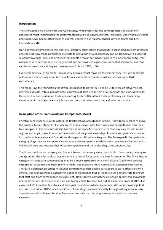 Leadership Pdf 163997 | Kipp Leadership Competency Model