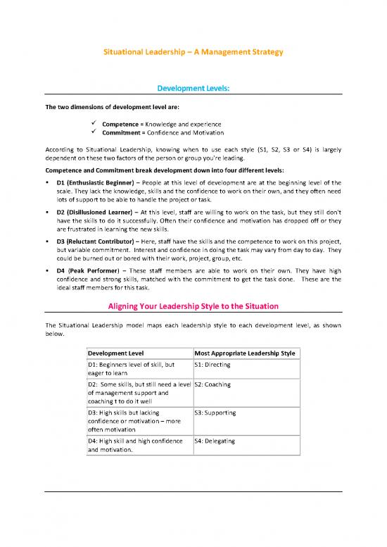 Leadership Pdf 164970 | Situational Leadership A Management Strategy