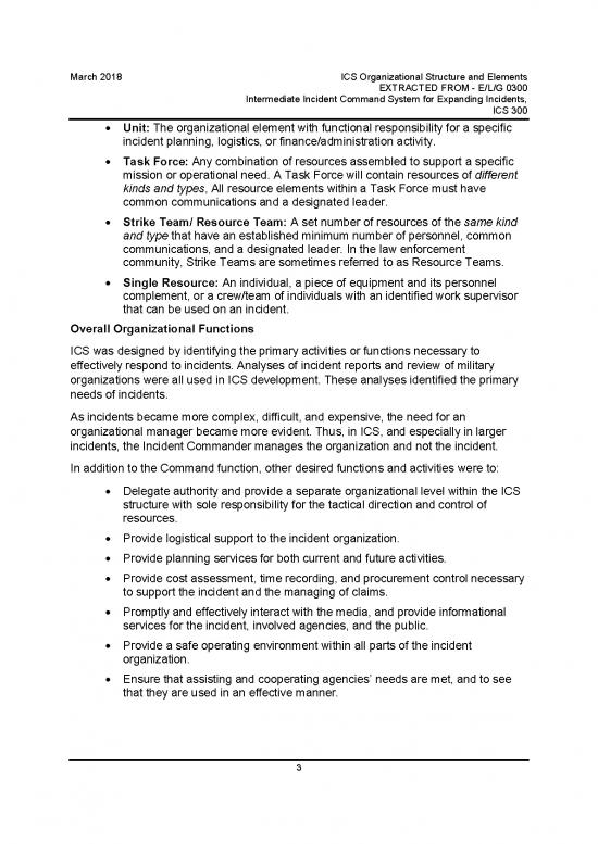 Ics Organizational Structure And Elements