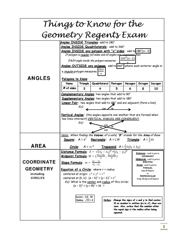 Geometry Pdf 167653 042115 Geometry Regents Summary Geometry Pdf 167653 042115 Geometry Regents Summary