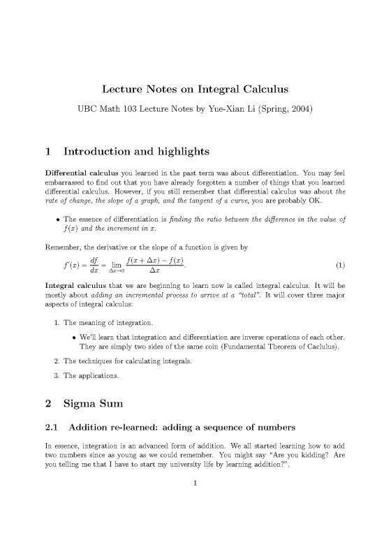 Calculus Pdf 168958 | 1st Year Integral Calculus Calculus Pdf 168958 | 1st Year Integral Calculus