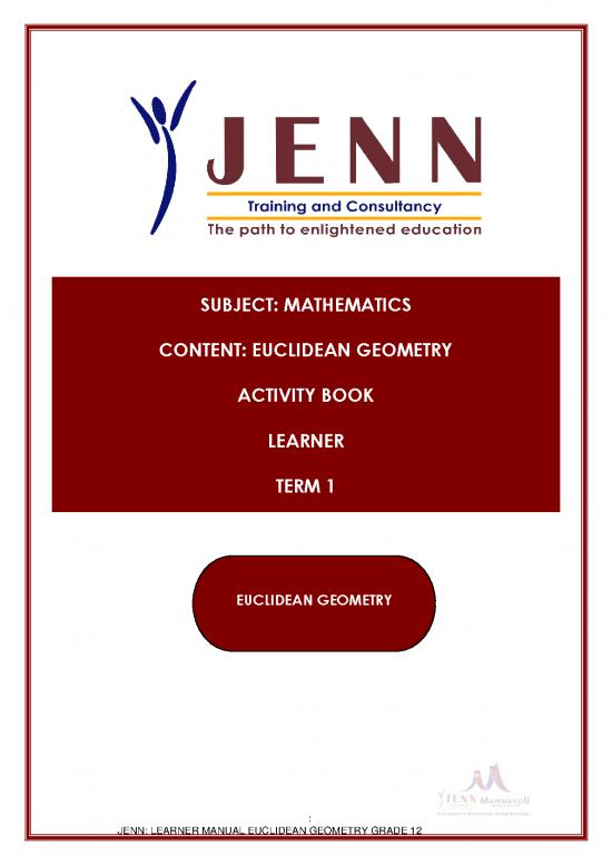 Geometry Pdf 167935 Grade 12 Maths Activity Manual Euclidean Geometry