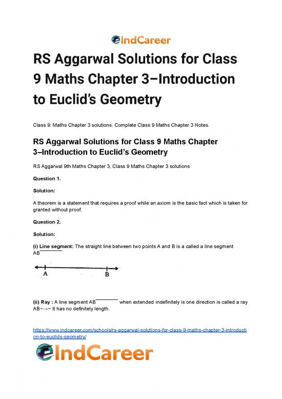 Geometry Pdf 167725 Rs Aggarwal Solutions For Class 9 Maths Chapter 3