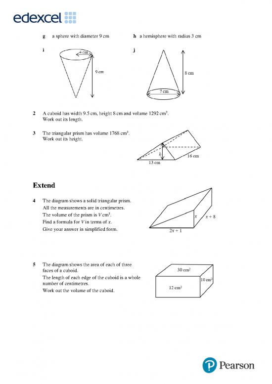 6b Volume And Surface Area Of 3d Shapes