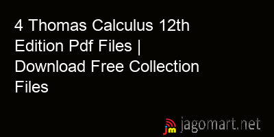 4 Thomas Calculus 12th Edition Pdf Files | Download Free Collection Files