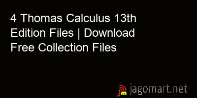 4 Thomas Calculus 13th Edition Files | Download Free Collection Files