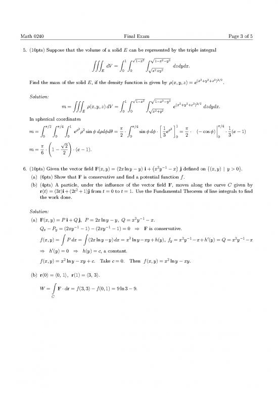 Calculus With Analytic Geometry Solution Pdf 171554 | 0240 Sample Final 4 Sln