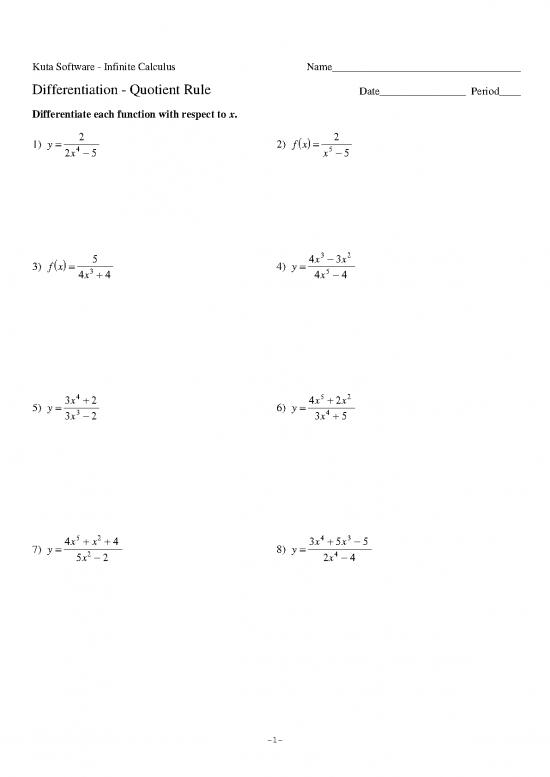 Calculus Pdf Download 171671 | 03 Quotient Rule Calculus Pdf Download 171671 | 03 Quotient Rule