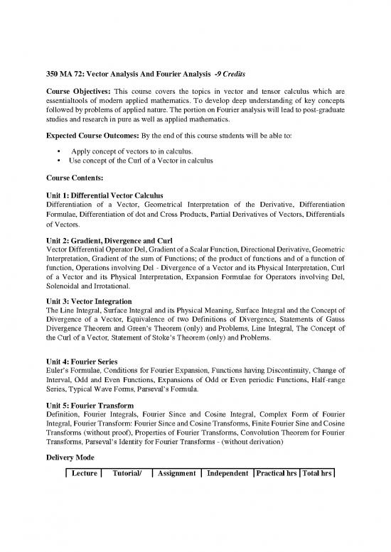 Derivatives Calculus Pdf 173283 | 350 Ma 72 Vector Analysis And Fourier Analysis