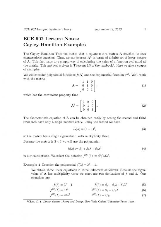 Matrix Pdf 173882 | Cayley Hamilton Examples