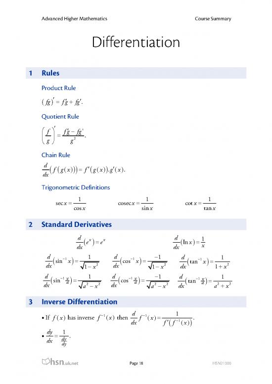 Chain Rule Pdf 171664 | Differentiation Hsn