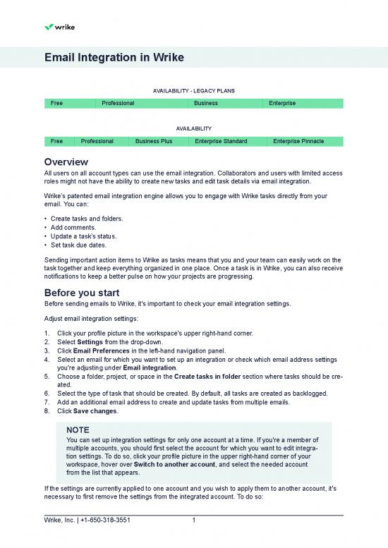 Email Integration Cheat Sheet