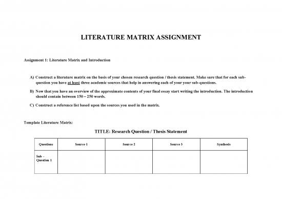 Matrix Pdf 173952 | Literature Matrix Exercise Sheet