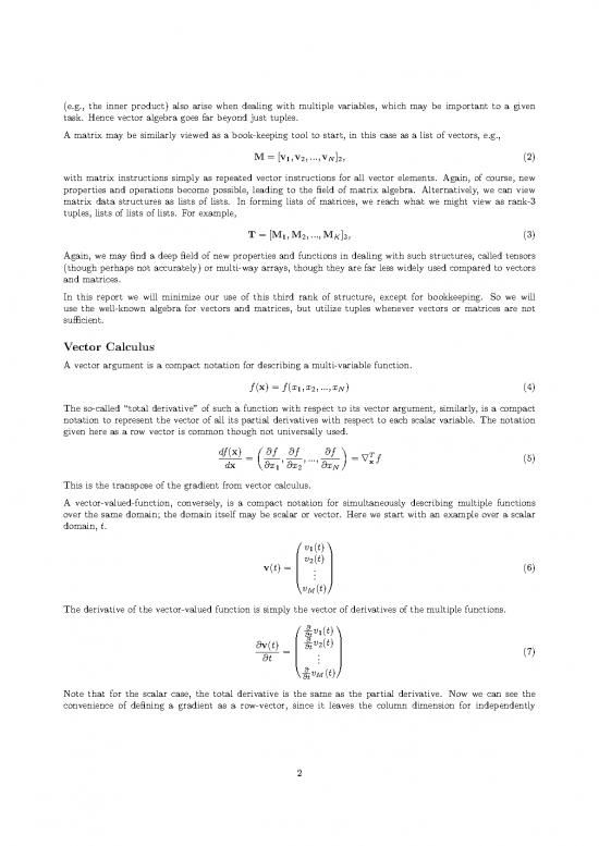 Matrix Calculus Pdf 173695 | Calculus For Deep Learning, With Vectors, Matrices, And A Few Tuples