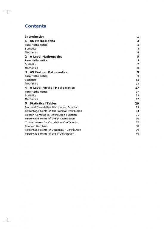 Pearson Edexcel A Level Gce In Mathematics Formulae Book
