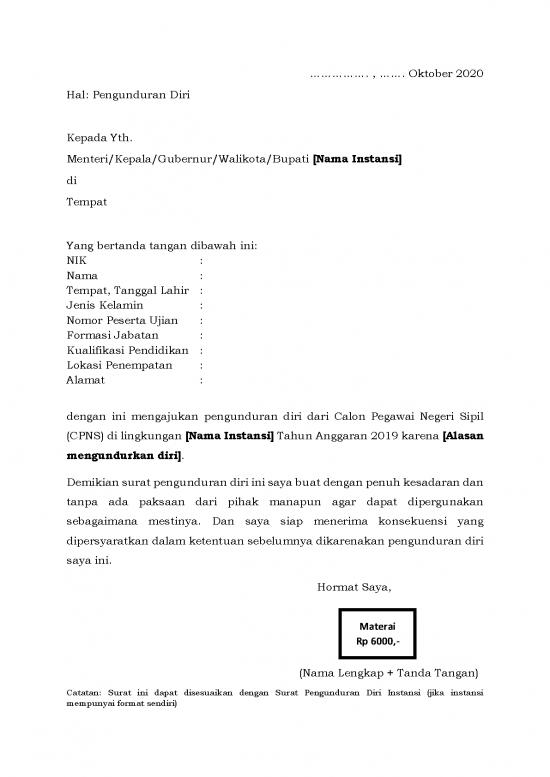 Format Surat Pengunduran Diri | File - Surat Pengunduran Diri Id 16865