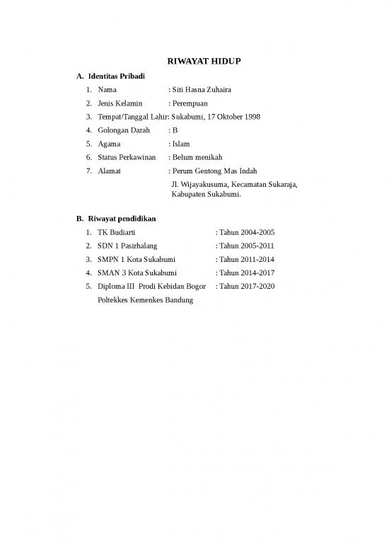 Riwayat Hidup Daftar Tabel | File - Daftar Riwayat Hidup