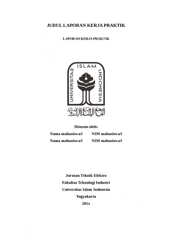 Laporan Doc 17110 | Template Laporan Kerja Praktik Update