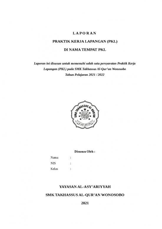 Laporan Doc 18115 | Template Laporan Pkl Smktaq 2021 2022