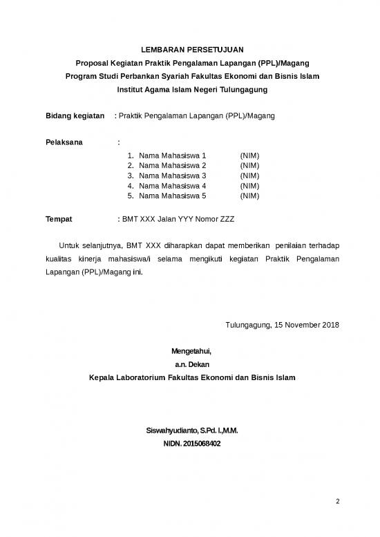 Contoh Proposal Pengajuan Ppl