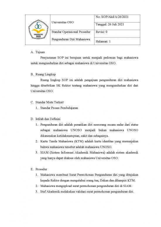 Pembelajaran Pdf 16921 | 26 Sop Pengunduran Diri Mahasiswa Unoso