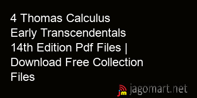 4 Thomas Calculus Early Transcendentals 14th Edition Pdf Files ...