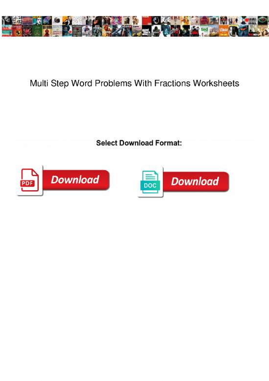 Multi Step Word Problems With Fractions Worksheets