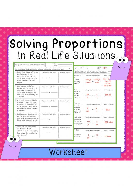 Proportionswordproblemworksheetfreebie