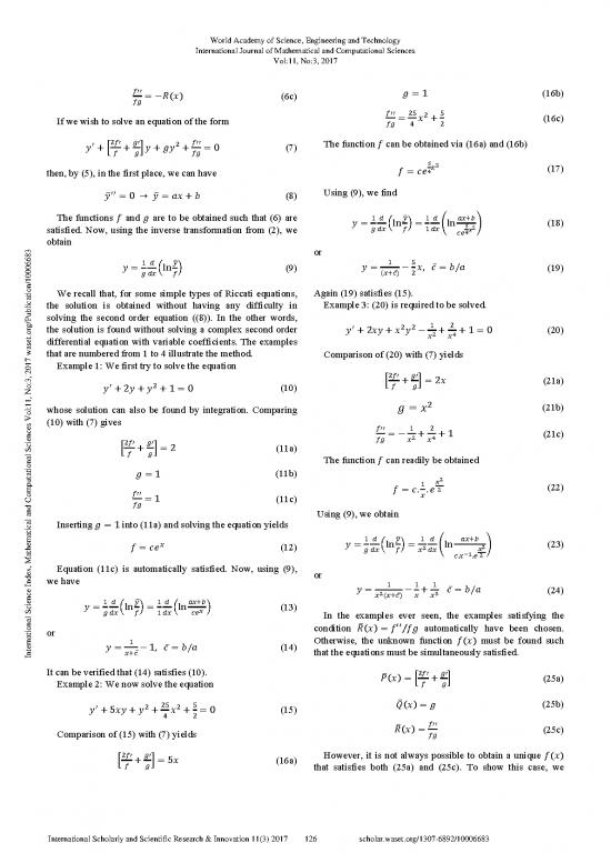 Riccati Equation Example 174640 | 10006683