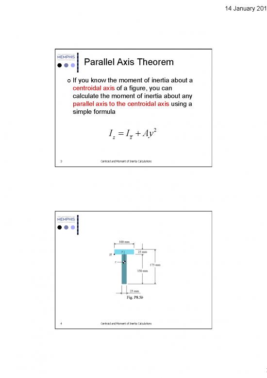 Centroids And Moment Of Inertia Calculation