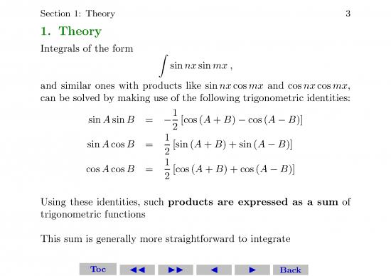 Integrals Of Trigonometric Functions Pdf 174778 | Integration Using Trig Identities