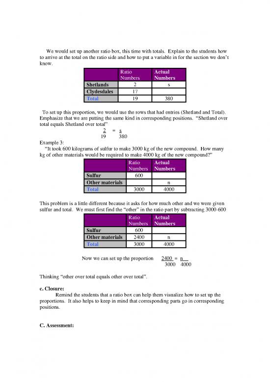 Ratio And Proportion Word Problems Using Ratio Box