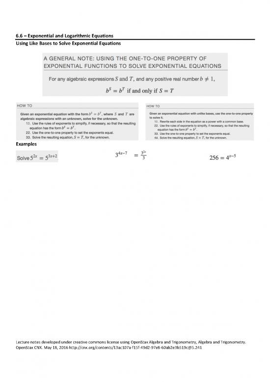 Solving Equations Pdf 178251 | 6 Exponential And Logarithmic Equations