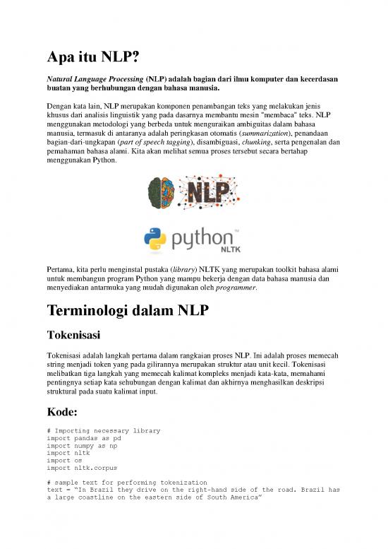 Python Pdf 179486 Husni Penambangan Teks Di Python Preprocessing Menggunakan Nltk