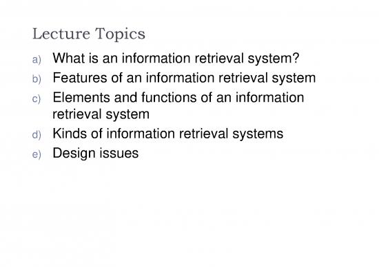 Information Retrieval Pdf 179454 Topic 2 Basic Concepts Of Information Retrieval Systems