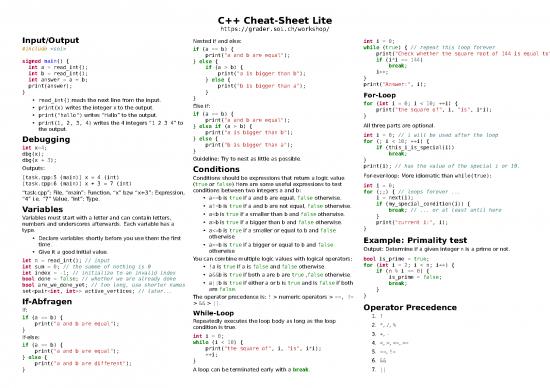 Cxx Cheatsheet Lite En