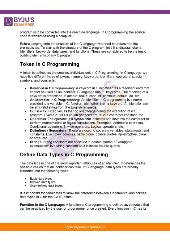 Programming Pdf 182364 Introduction To C Programming Gate Notes 40