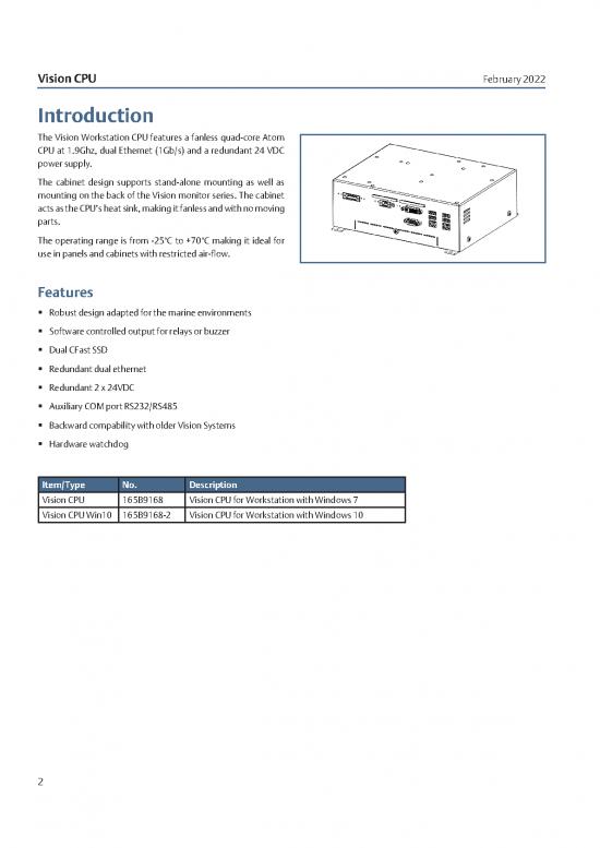 Cpu Pdf 180683 | Product Data Sheet Vision Cpu Aperio En 60684