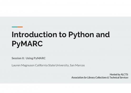 Python Pdf 183220 20171025 Intro To Python Pymarc Session2 Slides