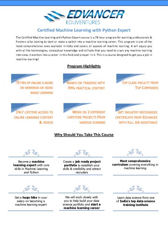 Python Pdf 183618 | Certified Machine Learning Expert Brochure