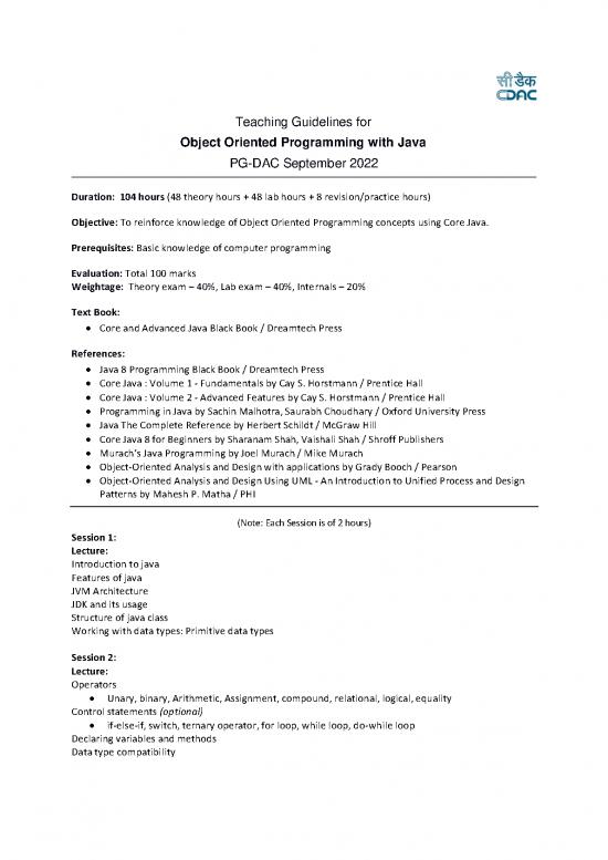 Programming Pdf 183536 Dac School Tg Object Oriented Programming With Java